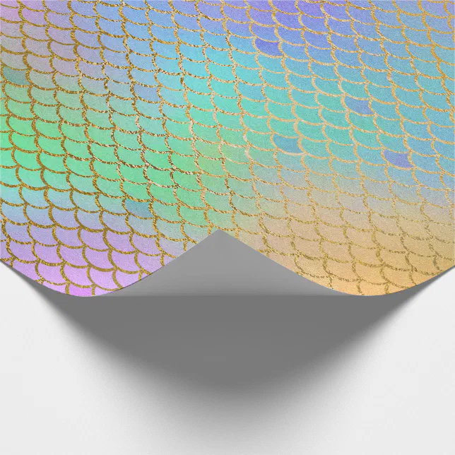 Mermaid Scales Pearlescent Rainbow Under the Sea Wrapping Paper | Zazzle