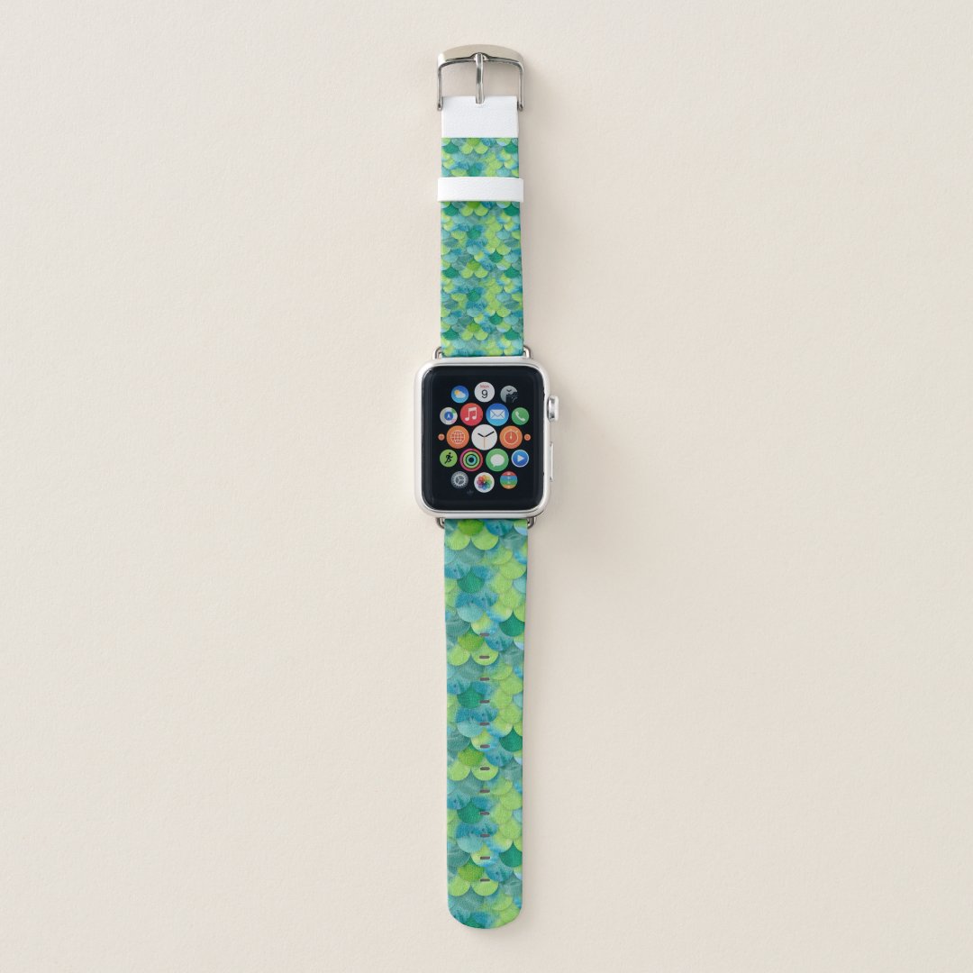 Mermaid Scales Vibrant WC Multi 2 Apple Watch Band | Zazzle