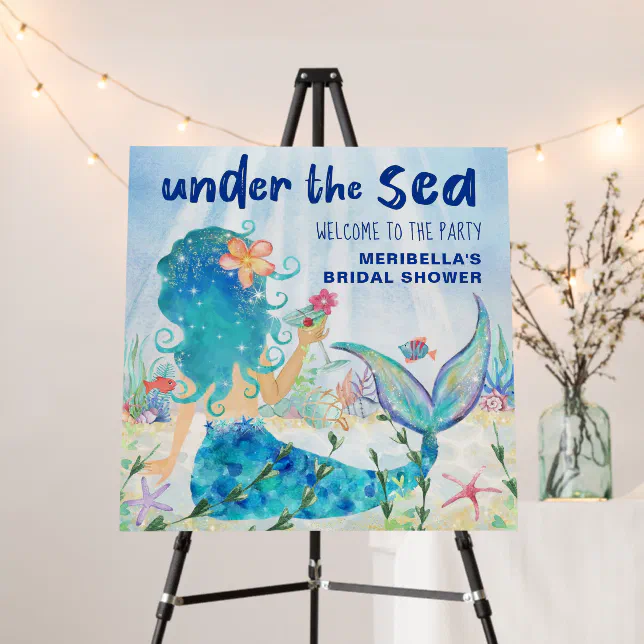 Mermaid Sea Tropical Ocean Welcome Foam Board Sign | Zazzle