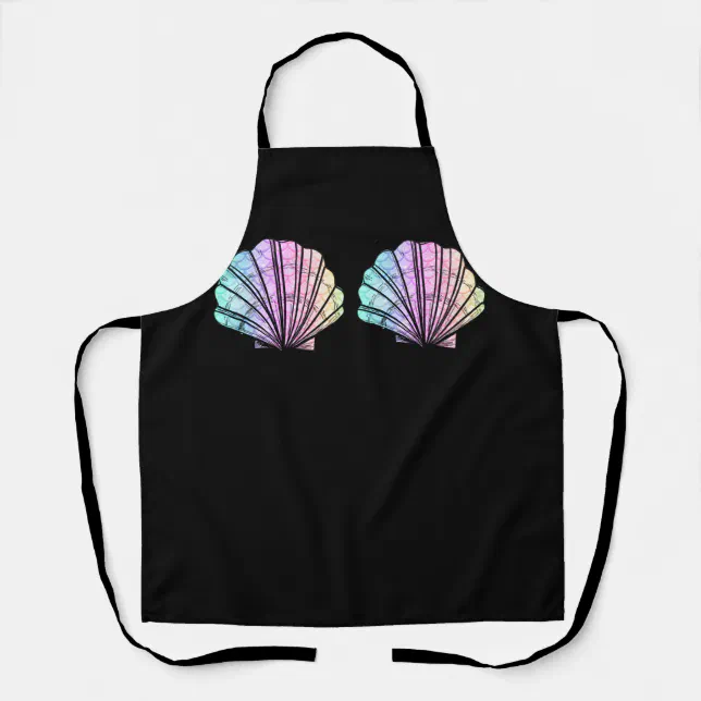 Mermaid Shell Bra Bikini Seashell Mermaid Bachelor Apron | Zazzle