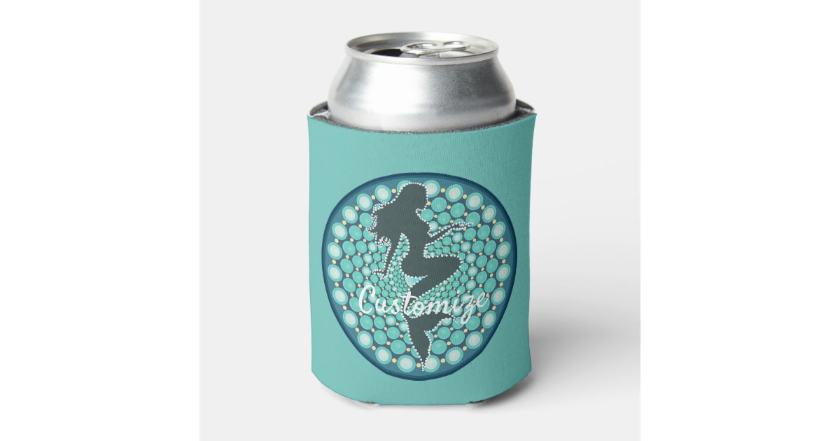 Mermaid Silhouette in Bubbles Thunder_Cove Can Coo Cooler | Zazzle