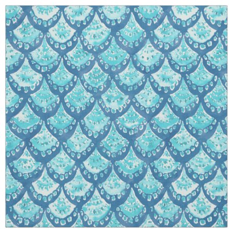 Fish Scales Pattern Fabric | Zazzle