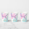 Mermaid Splish Splash Pool Party Girl Birthday Paper Cups | Zazzle