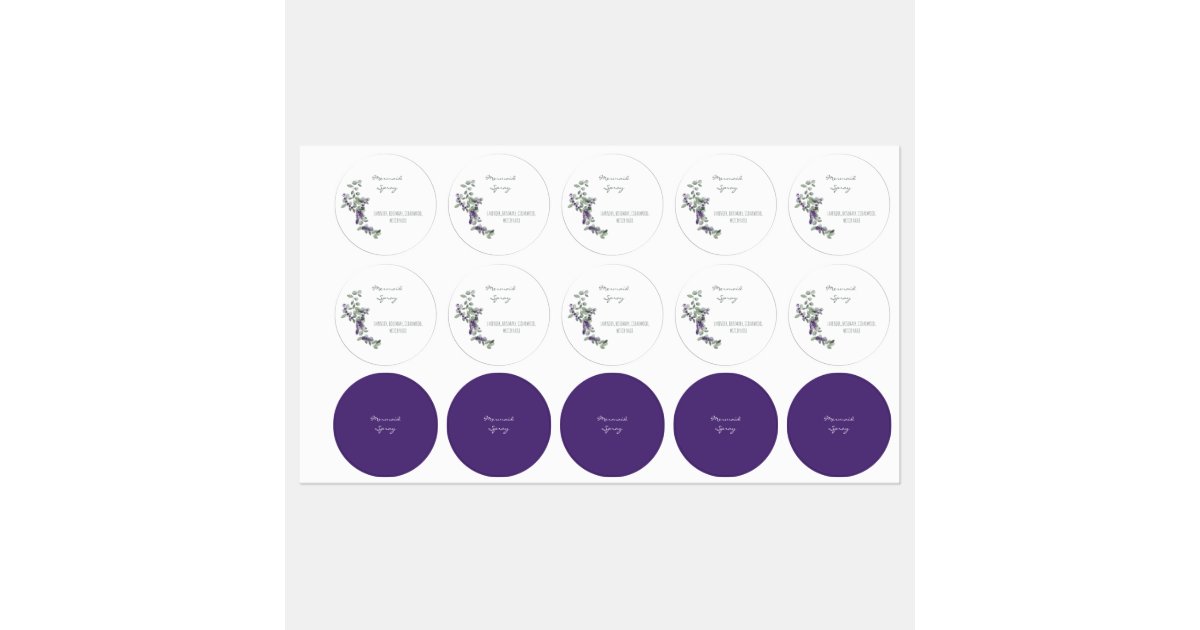 Mermaid Spray Lavender Foliage Labels | Zazzle