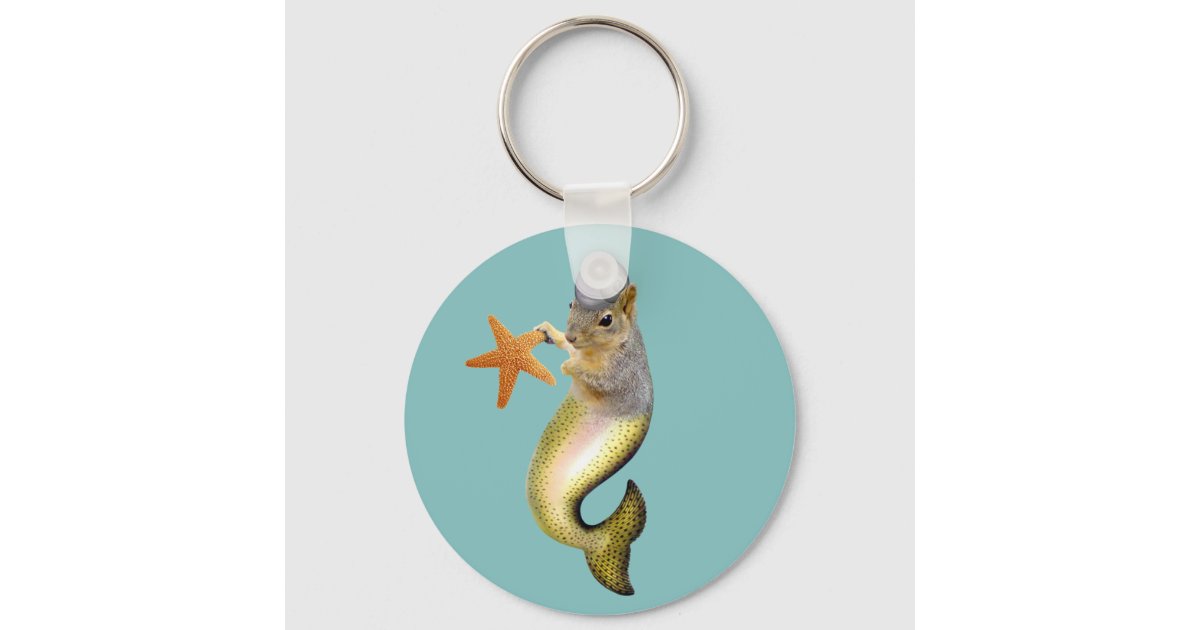 Mermaid Squirrel Keychain | Zazzle