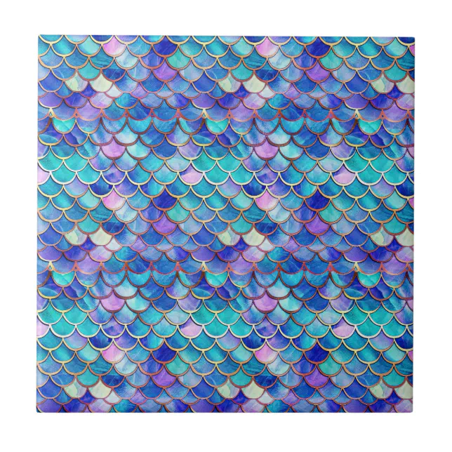 Mermaid Stained Glass Ceramic Tile | Zazzle