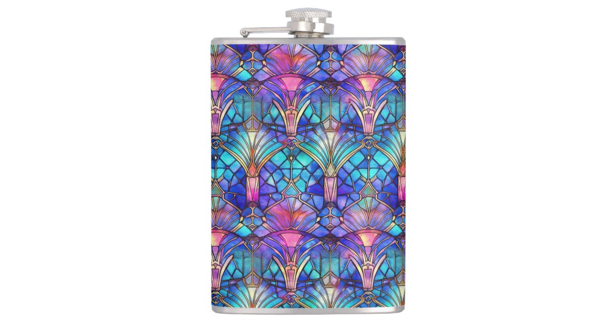 Mermaid Stained Glass Flask | Zazzle