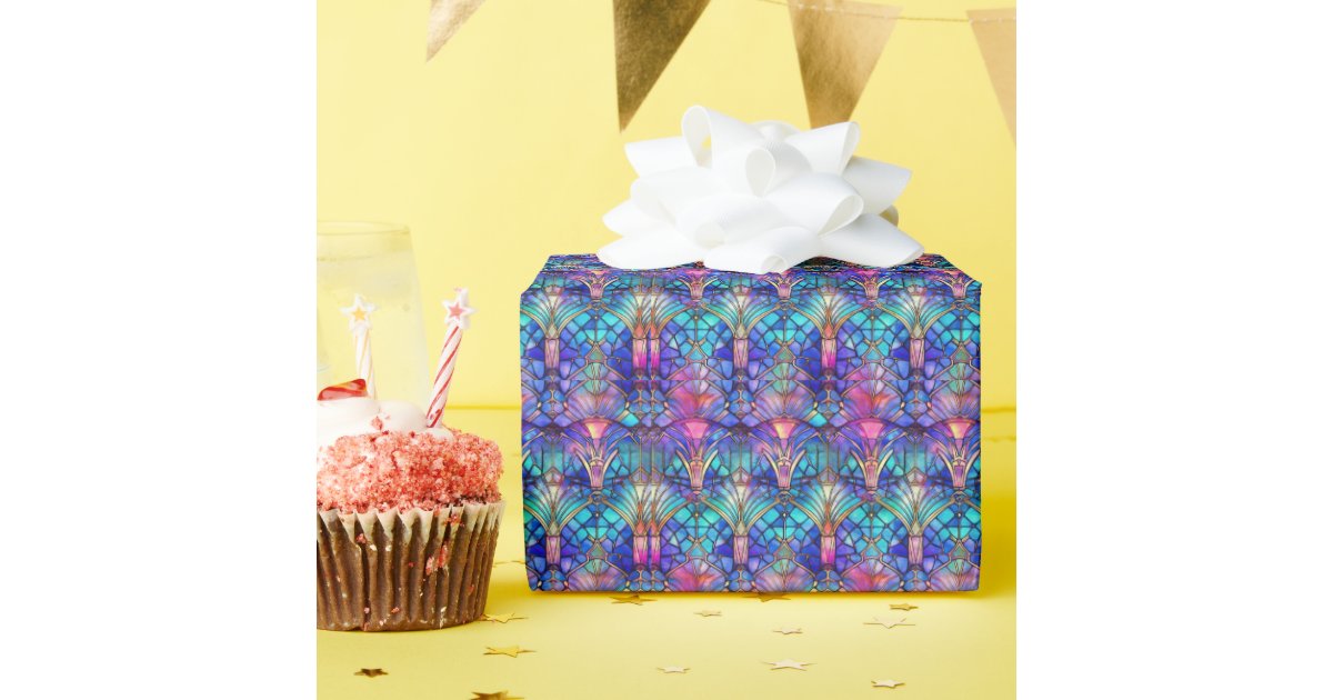 Mermaid Stained Glass Wrapping Paper | Zazzle