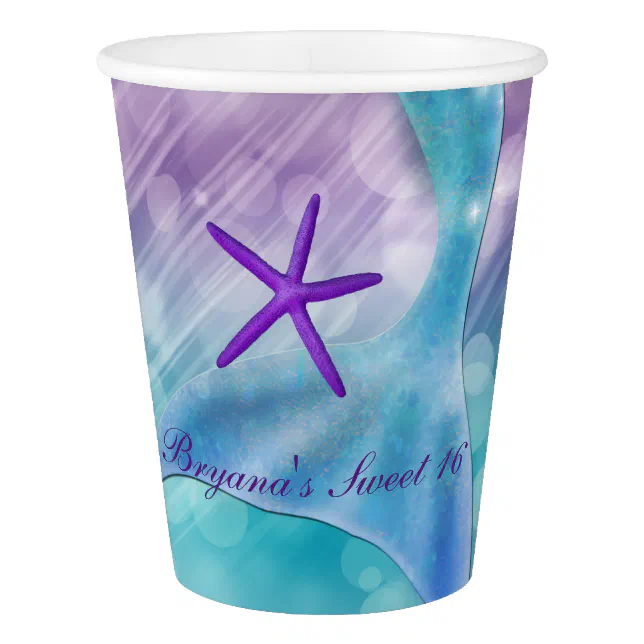 Mermaid Tail Enchanted Under The Sea Party Paper Cup | Zazzle