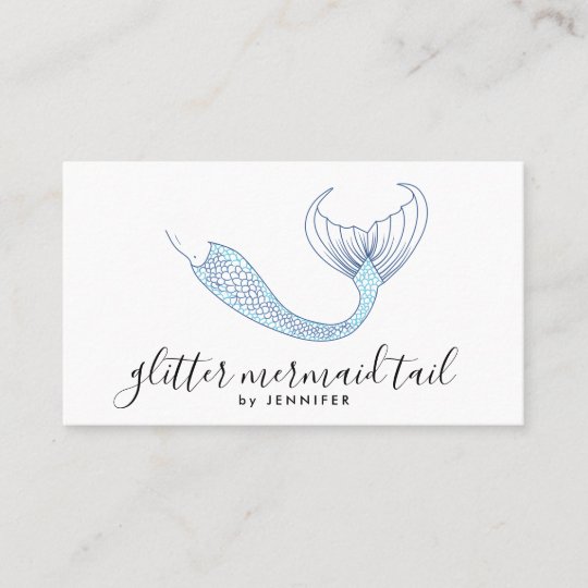 Mermaid Tail Teal signature Business Card | Zazzle.com