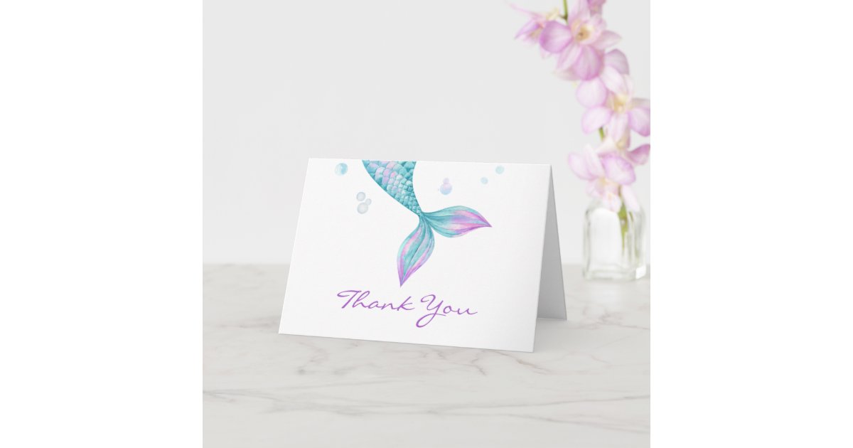 Mermaid Tail Under the Sea Birthday Card | Zazzle