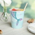 Mermaid Tail Under the Sea Birthday Paper Cups | Zazzle