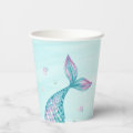 Mermaid Tail Under the Sea Birthday Paper Cups | Zazzle
