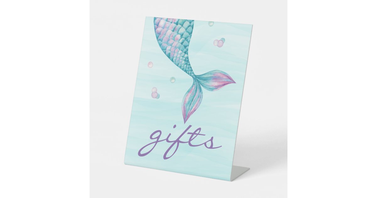 Mermaid Tail Under the Sea Gifts Pedestal Sign | Zazzle