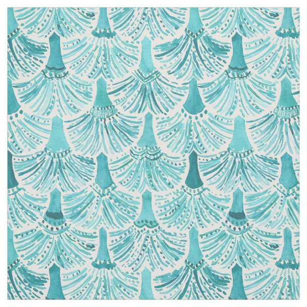 Fish Scales Pattern Fabric | Zazzle