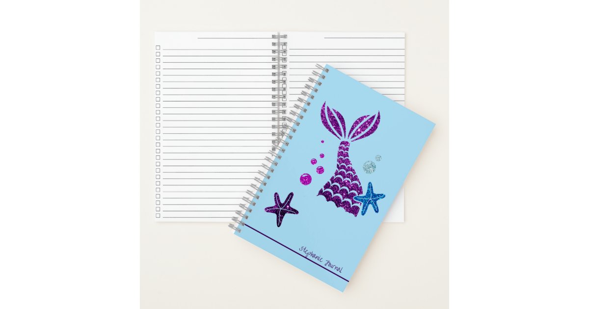 Mermaid Theme Personalized Organizer Journal | Zazzle