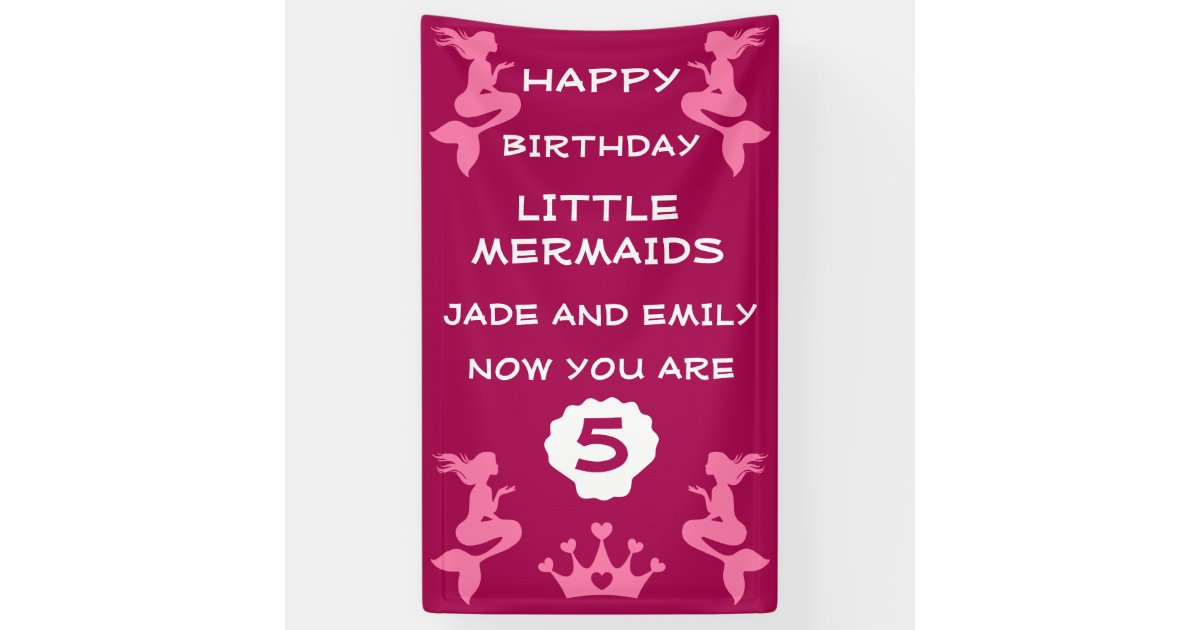 Mermaid Twin Sisters Banner | Zazzle