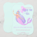 Mermaid Under the Sea Birthday Blue Party Invitation | Zazzle