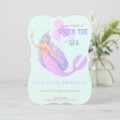 Mermaid Under the Sea Birthday Blue Party Invitation | Zazzle