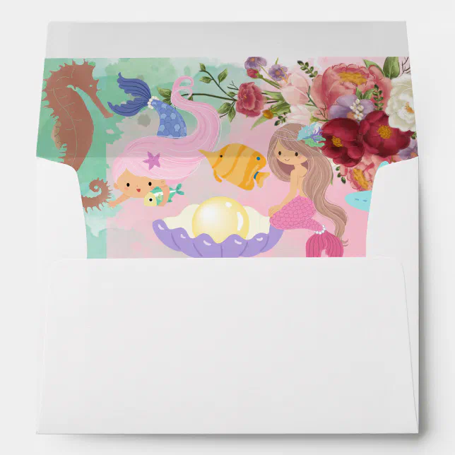 Mermaid Under The Sea Invitation Envelope | Zazzle