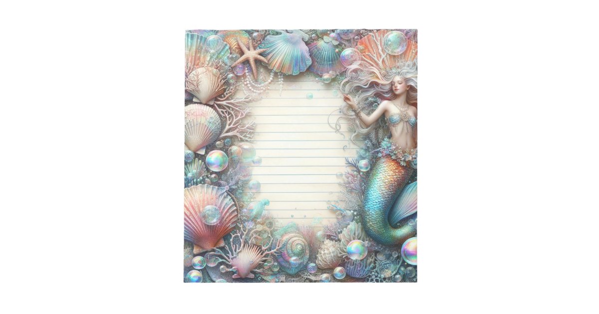 Mermaid Under The Sea Notepad | Zazzle
