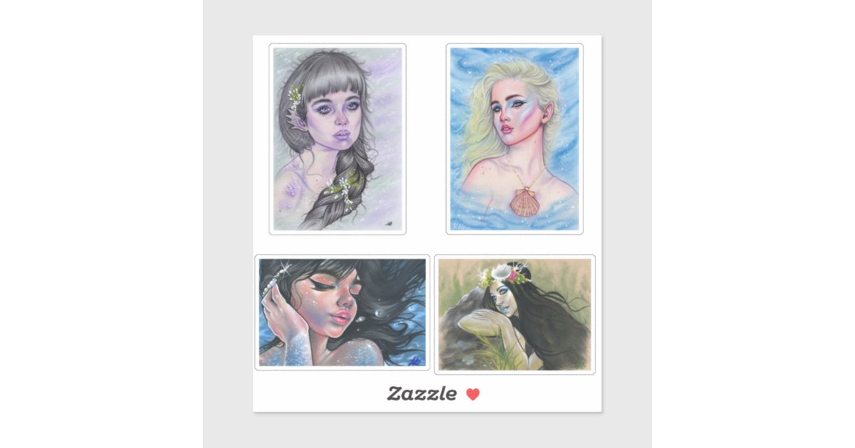 Mermaid vynil cut out stickers | Zazzle