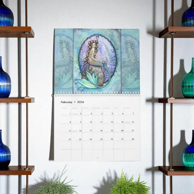 Mermaid Wall Calendar by Molly Harrison | Zazzle