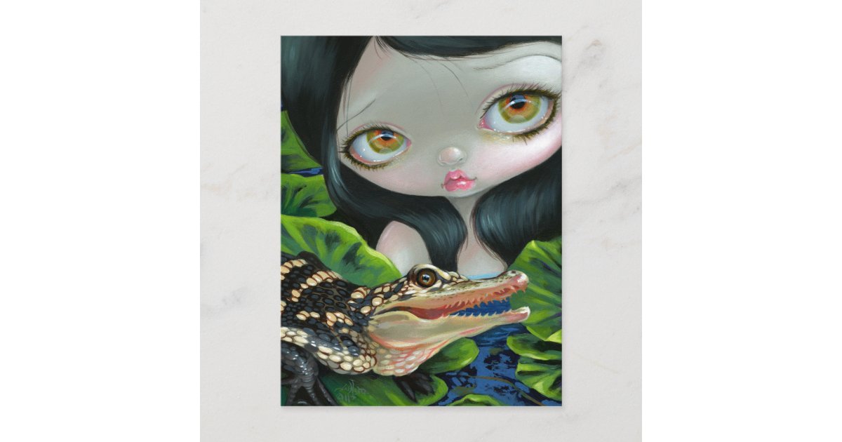 "Mermaid with a Baby Alligator" Postcard | Zazzle