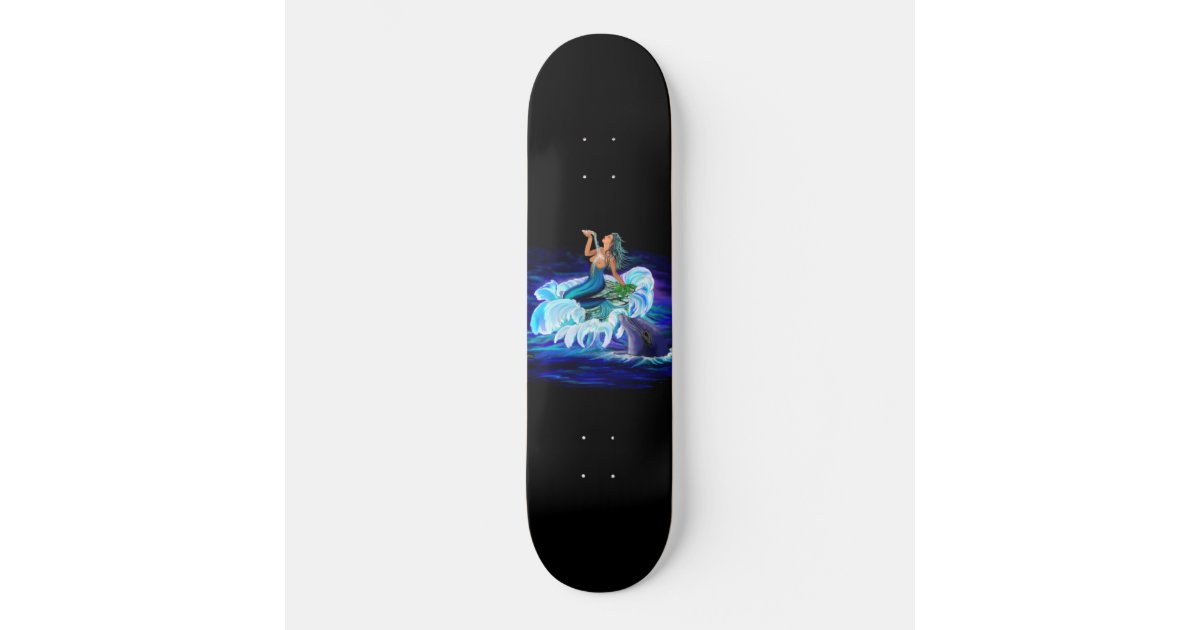 Mermaid with Dolphin Skateboard | Zazzle