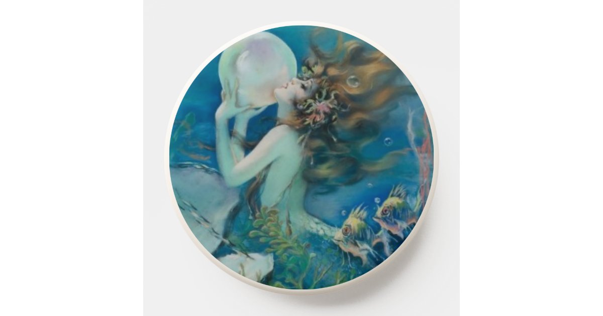 Mermaid With Pearl PopSocket | Zazzle
