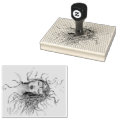 Mermaid Woman Girl Head Face Portrait Lady Rubber Stamp | Zazzle