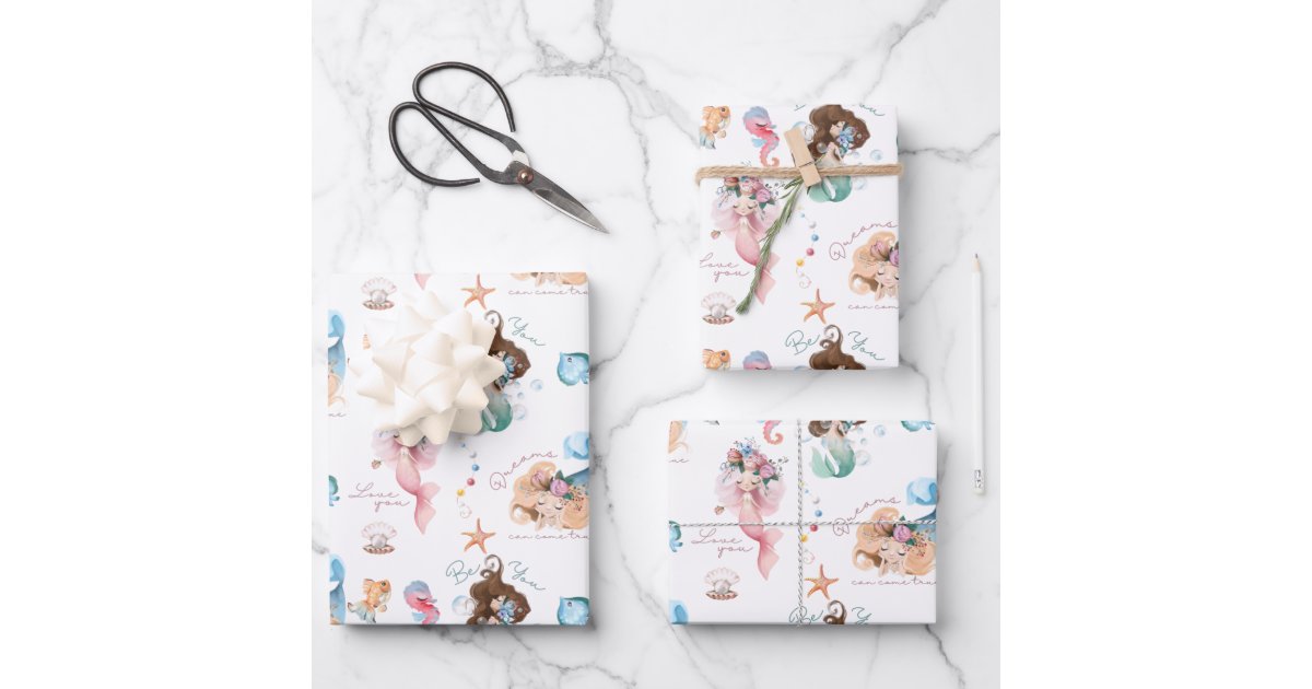 Mermaid Wrapping Paper Sheets | Zazzle