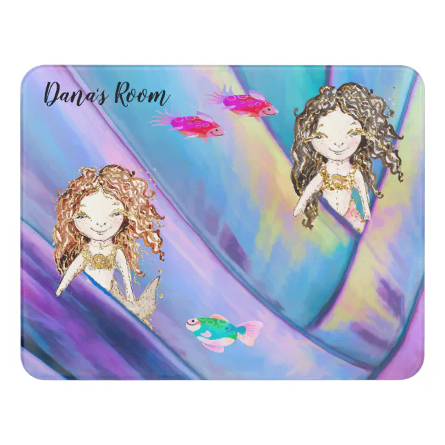 Mermaids and Fish & Colorful Pocket Reef Door Sign | Zazzle