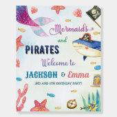 Mermaids And Pirates Birthday Welcome Sign | Zazzle