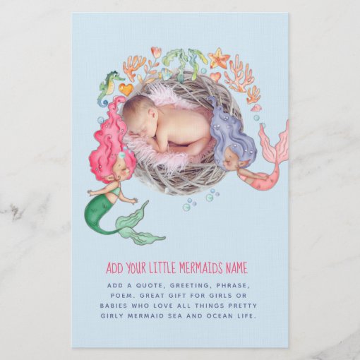 Mermaids BUDGET PHOTO Invite Announcement Stationery | Zazzle