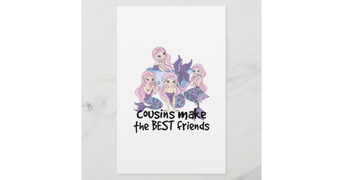 mermaids cousins make the best friends stationery | Zazzle