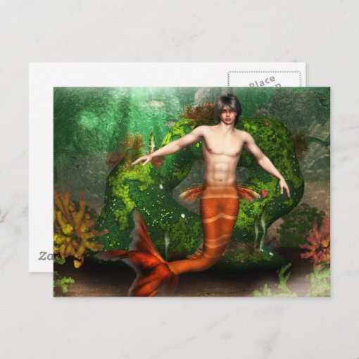 Merman Swimming Postcard | Zazzle