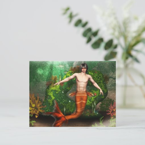 Merman Swimming Postcard | Zazzle