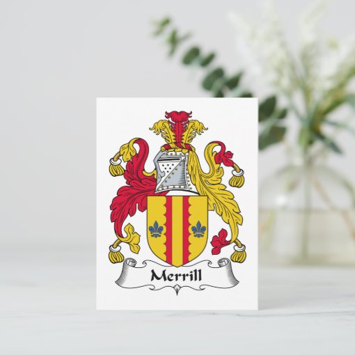 Merrill Family Crest Postcard | Zazzle