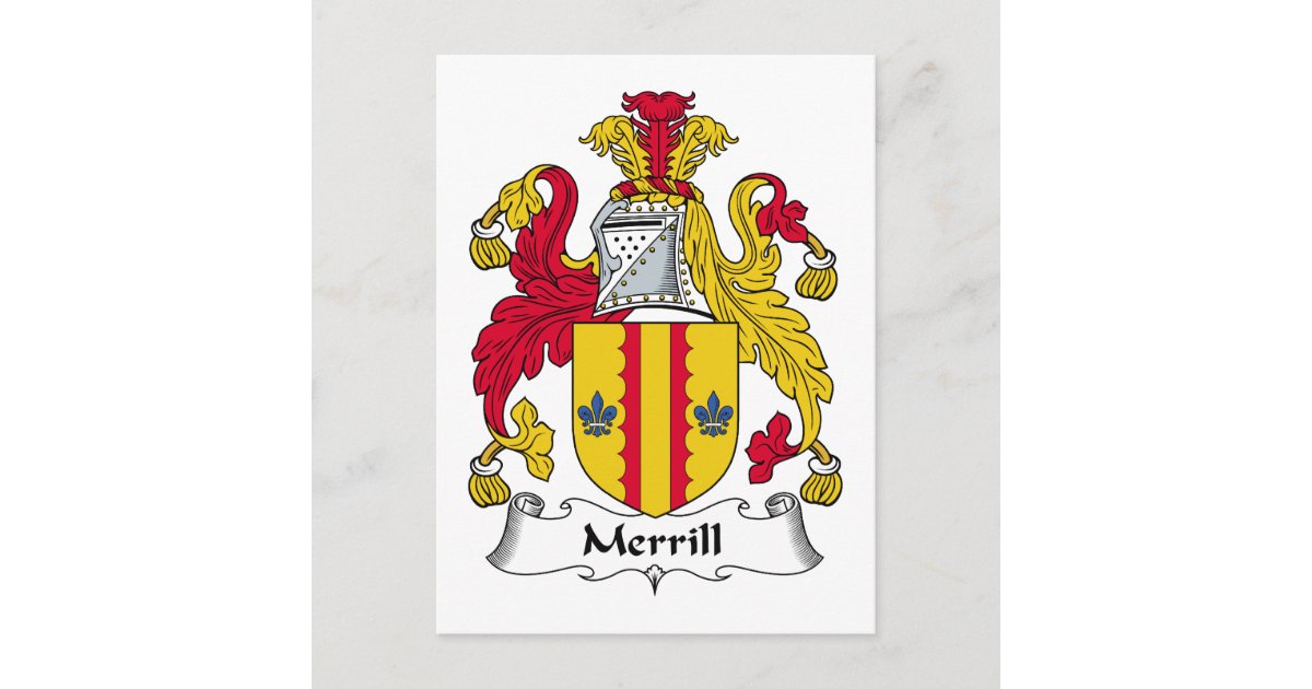 Merrill Family Crest Postcard | Zazzle