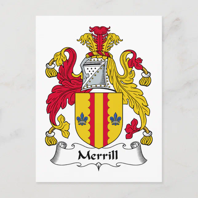 Merrill Family Crest Postcard | Zazzle