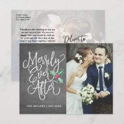 Merrily Ever After Holiday Photo Thank You | Zazzle