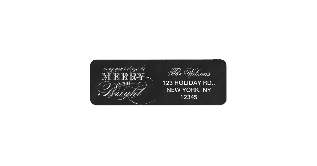 MERRY AND BRIGHT | CHALKBOARD HOLIDAY LABEL | Zazzle