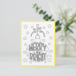 Merry and Bright Christmas Activity Card | Zazzle