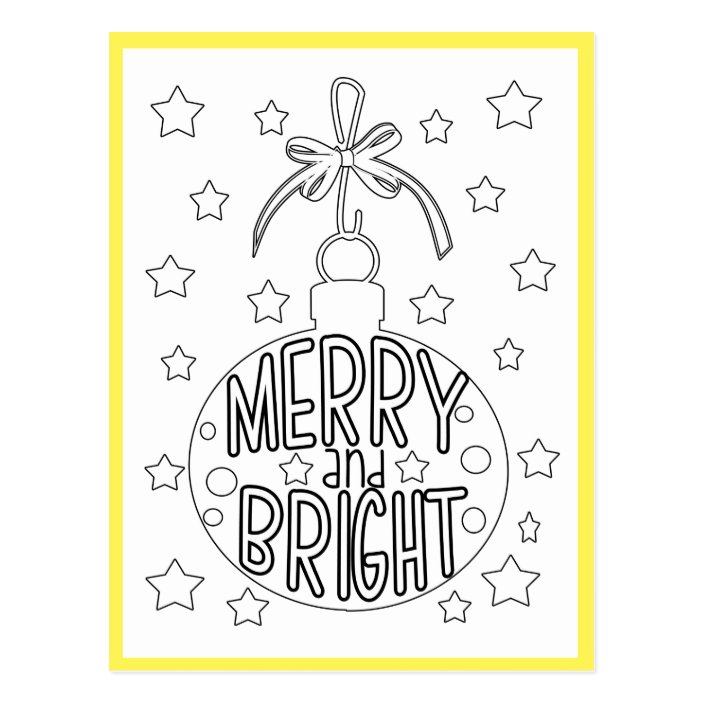 Merry and Bright Christmas Activity Card | Zazzle.com
