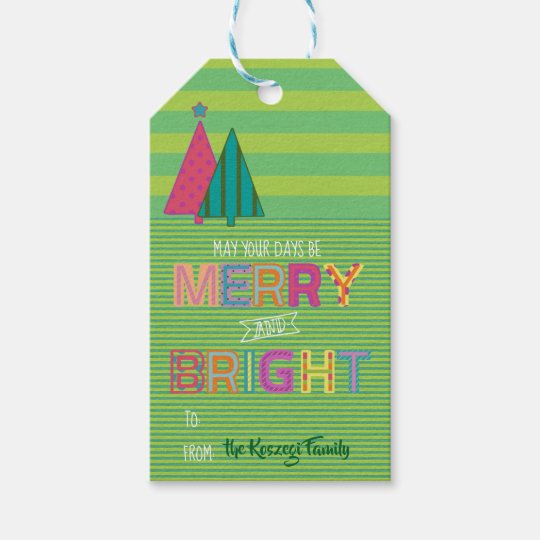 Merry and bright Christmas gift tags | Zazzle.com