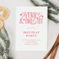 Merry and Bright Red Minimalist Invitation | Zazzle