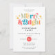 Merry and Bright Retro Colorful Christmas Party Invitation | Zazzle