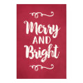 Merry and Bright Rustic Red Holiday Wall Poster | Zazzle