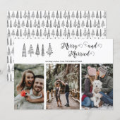 Merry and Married Script Christmas Tree | Photo Holiday Card | Zazzle